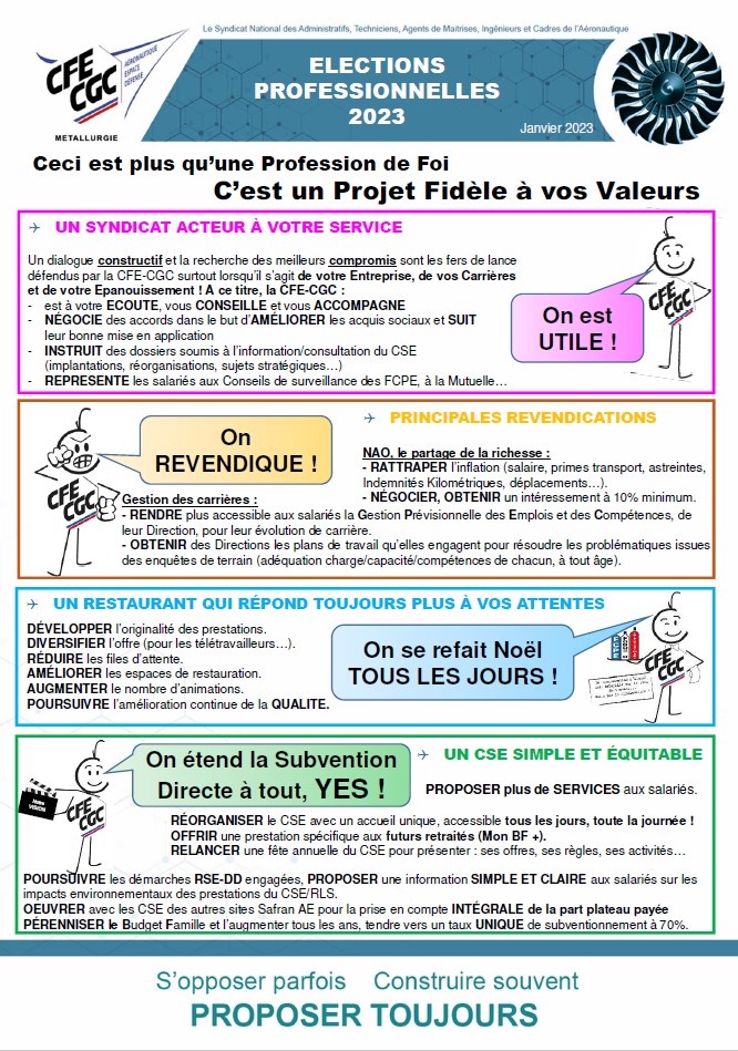 info WRS: Notre Profession de foi - CFECGC Safran Aircraft Engines